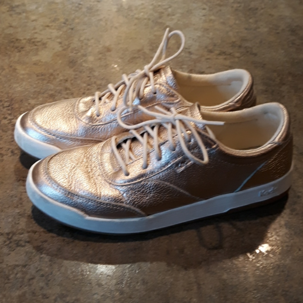 Keds Rose Gold Metallic Lace Up Shoe Sneakers - Gem